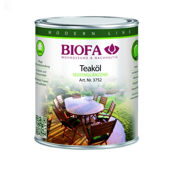 Biofa Teaköl für Gartenmöbel, 3752, 1 Liter