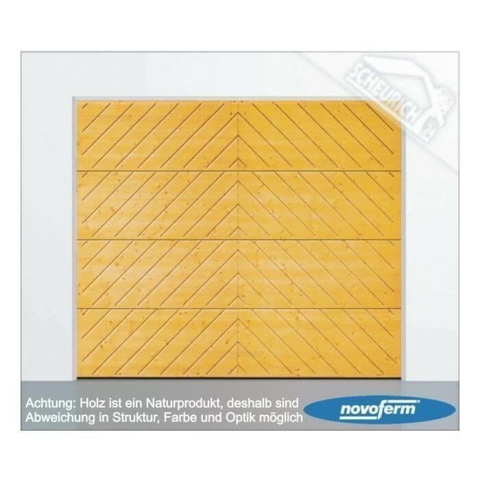 Novoferm NovoPort Holz- Sektionaltor iso 45, Okoumé unbehandelt, Fischgrät